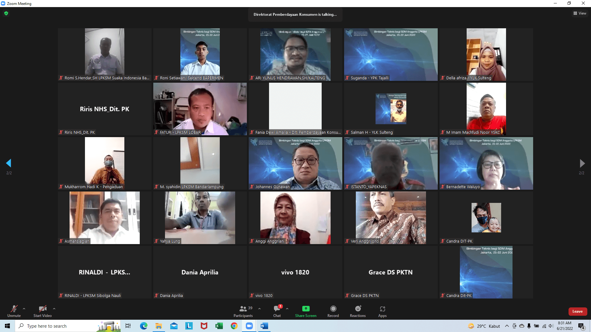 Bimbingan Teknis bagi SDM Anggota LPKSM Tahun 2022 - Ditjen PKTN